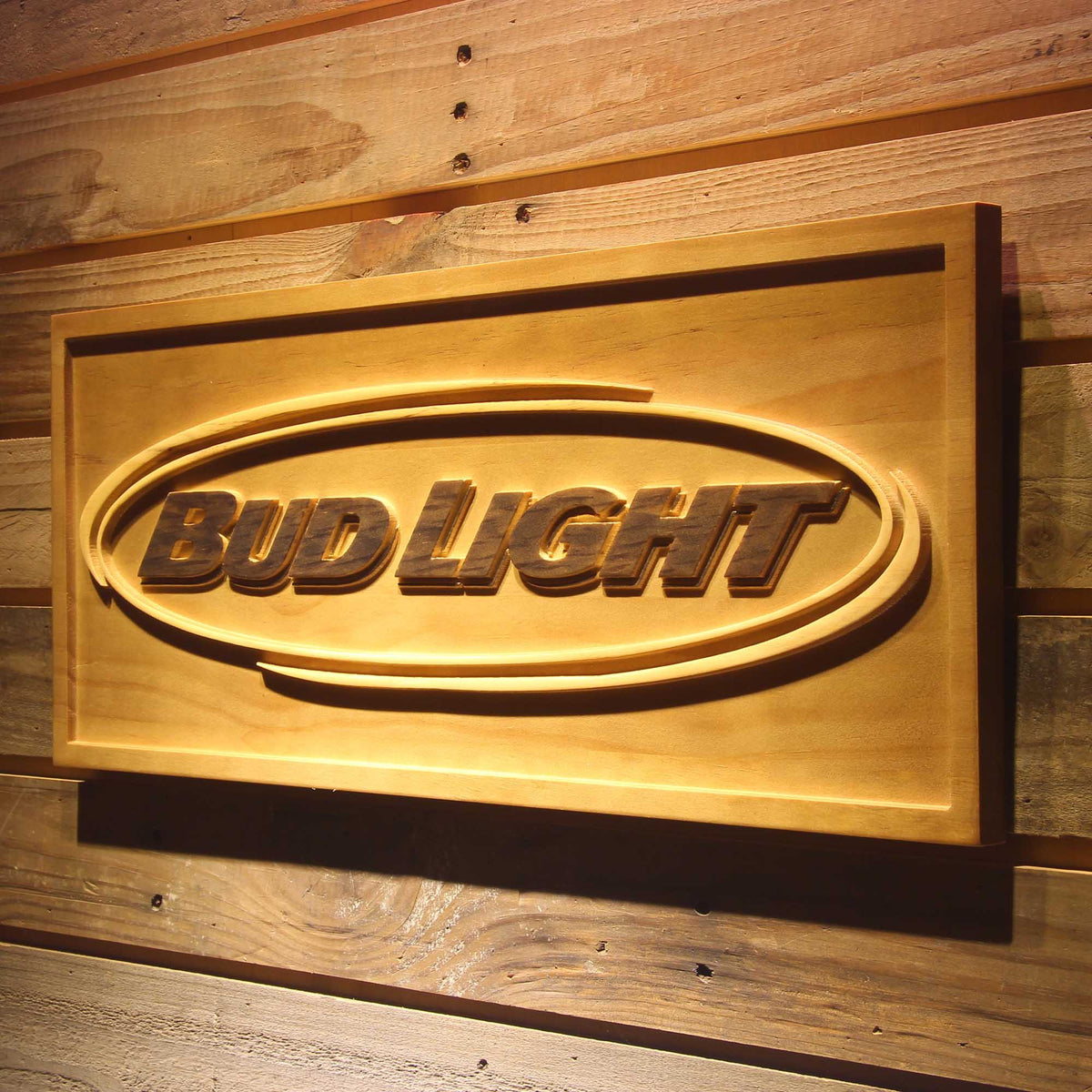 Bud Light Wooden Sign | LEDLABCAVE