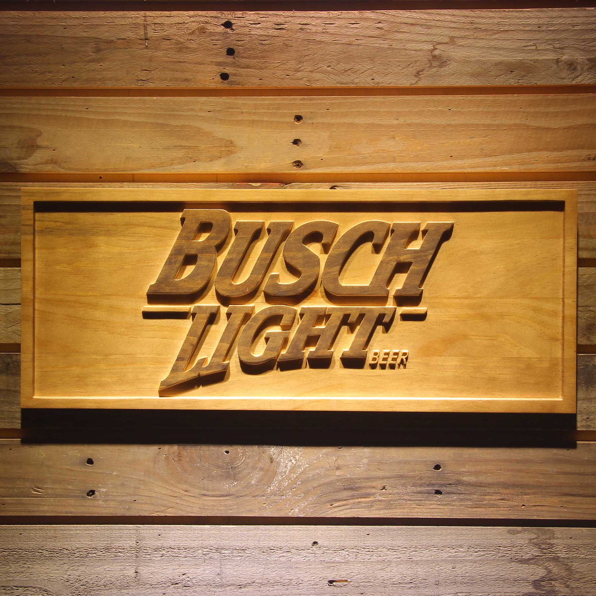 Busch Lite Beer Vintage Club Bar Wooden Sign | LEDLABCAVE