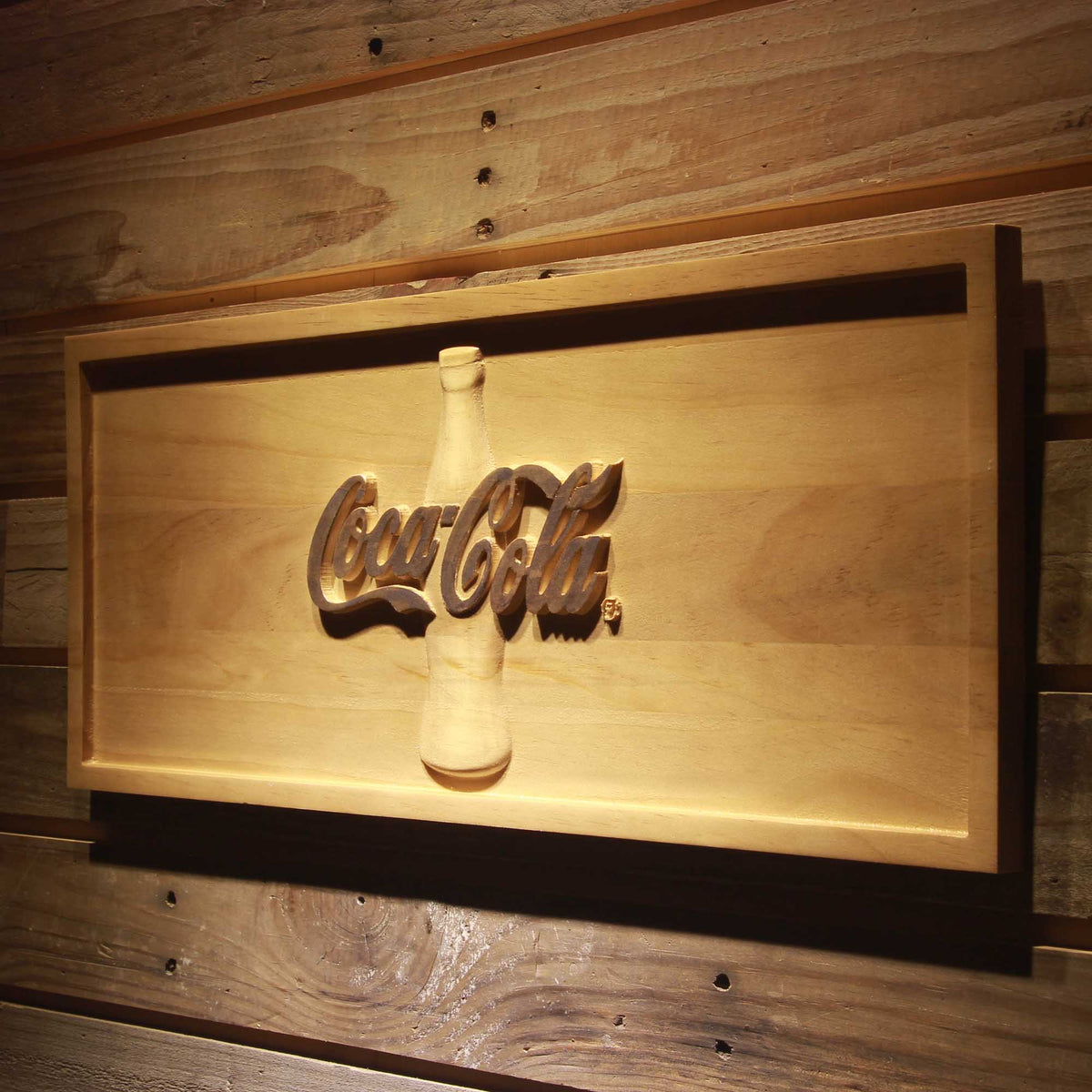 Coca-Cola Bottle Wooden Sign | LEDLABCAVE