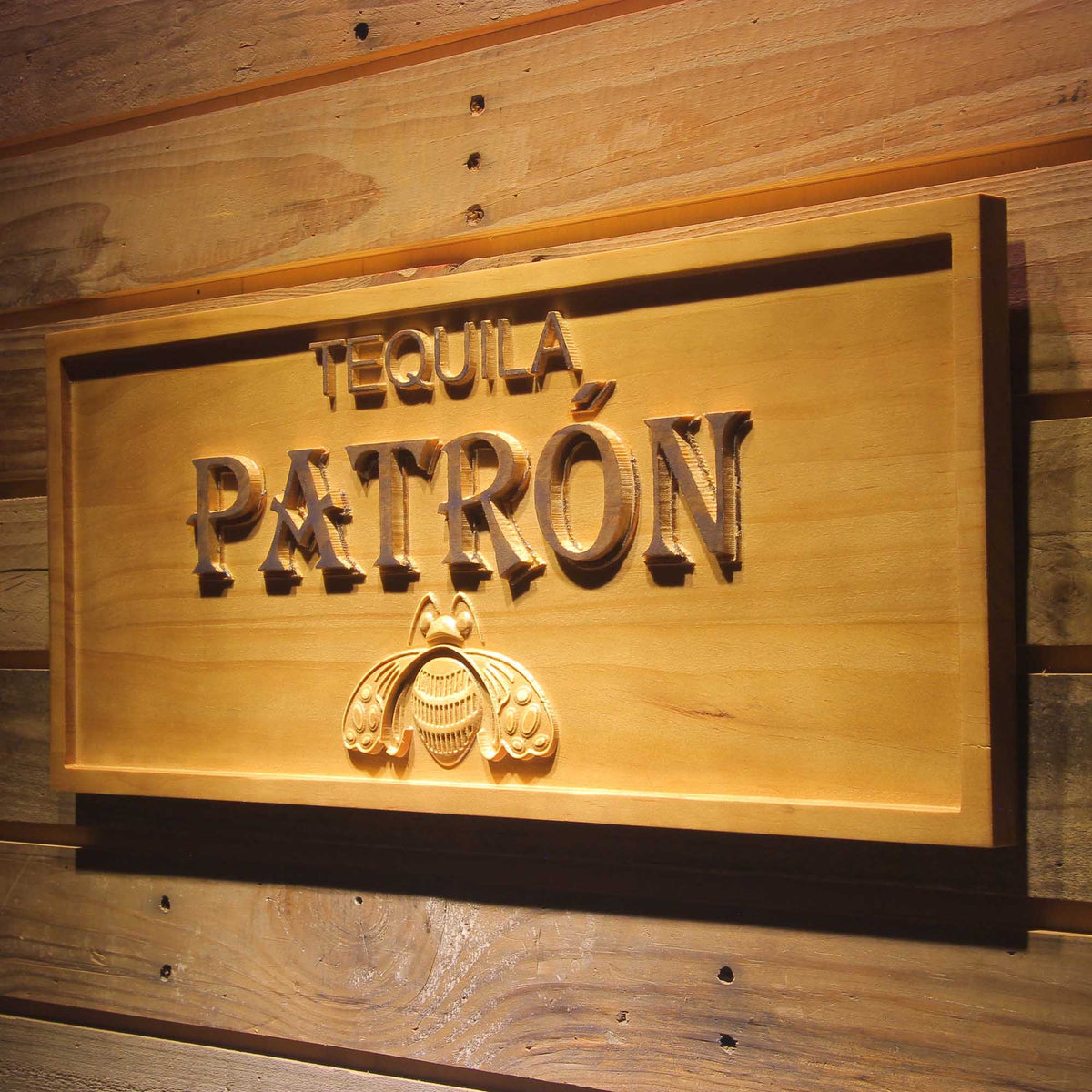 Tequila Patron Wooden Sign | LEDLABCAVE