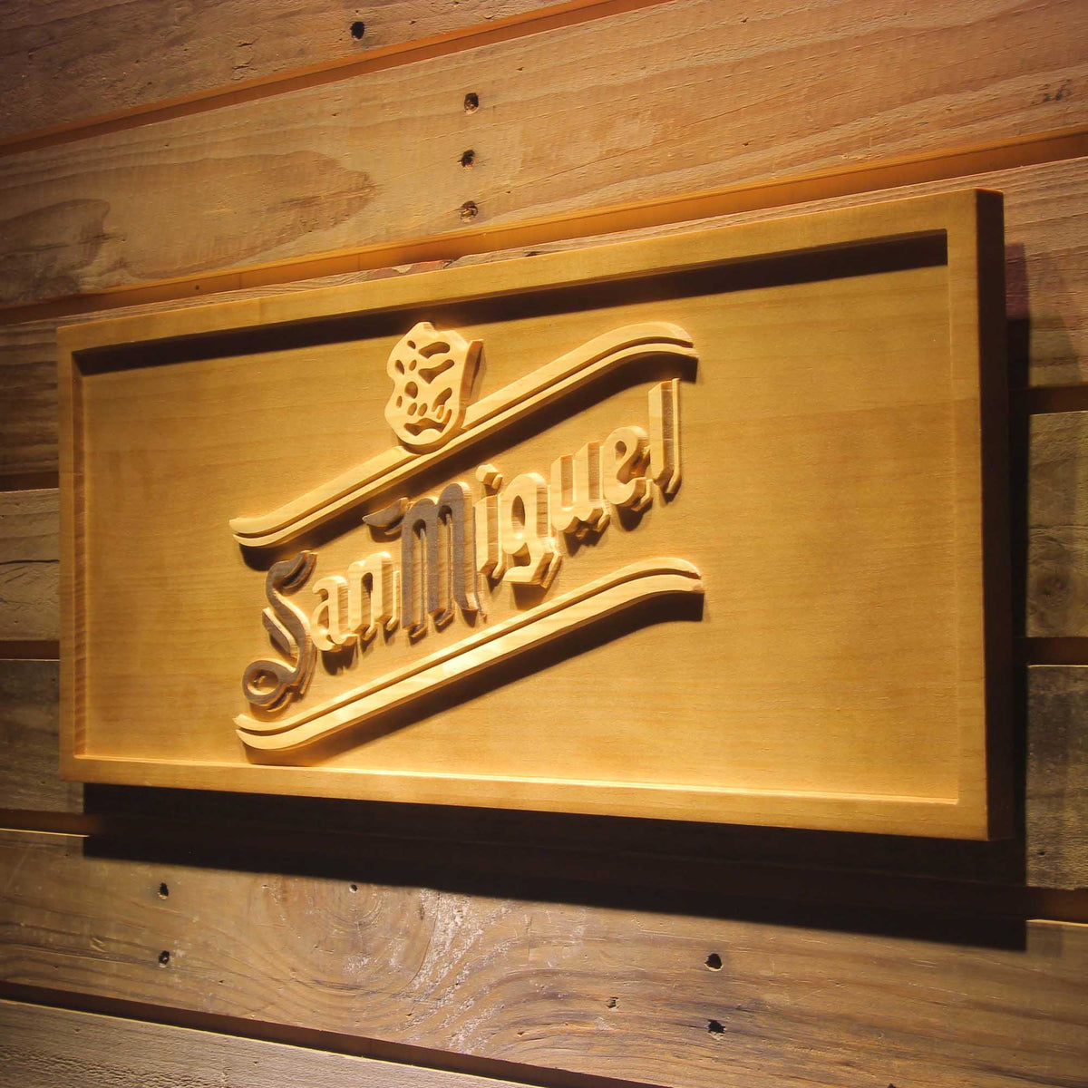 San Miguel Beer Wooden Sign | LEDLABCAVE