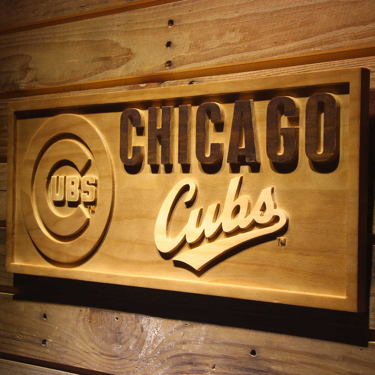 Chicago Cubs Wooden Sign | LEDLABCAVE