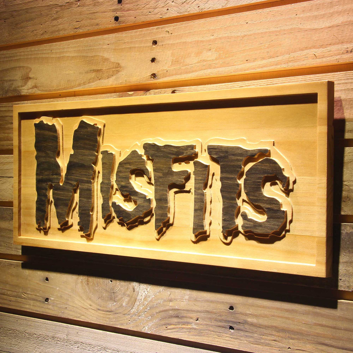 Misfits Comedy Wooden Sign | LEDLABCAVE