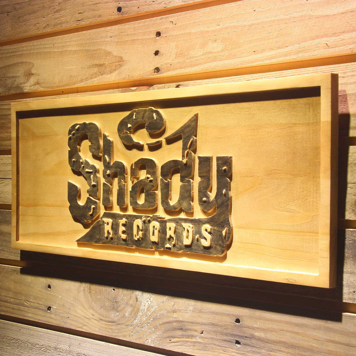 Shady Records American Record Label Wooden Sign | LEDLABCAVE