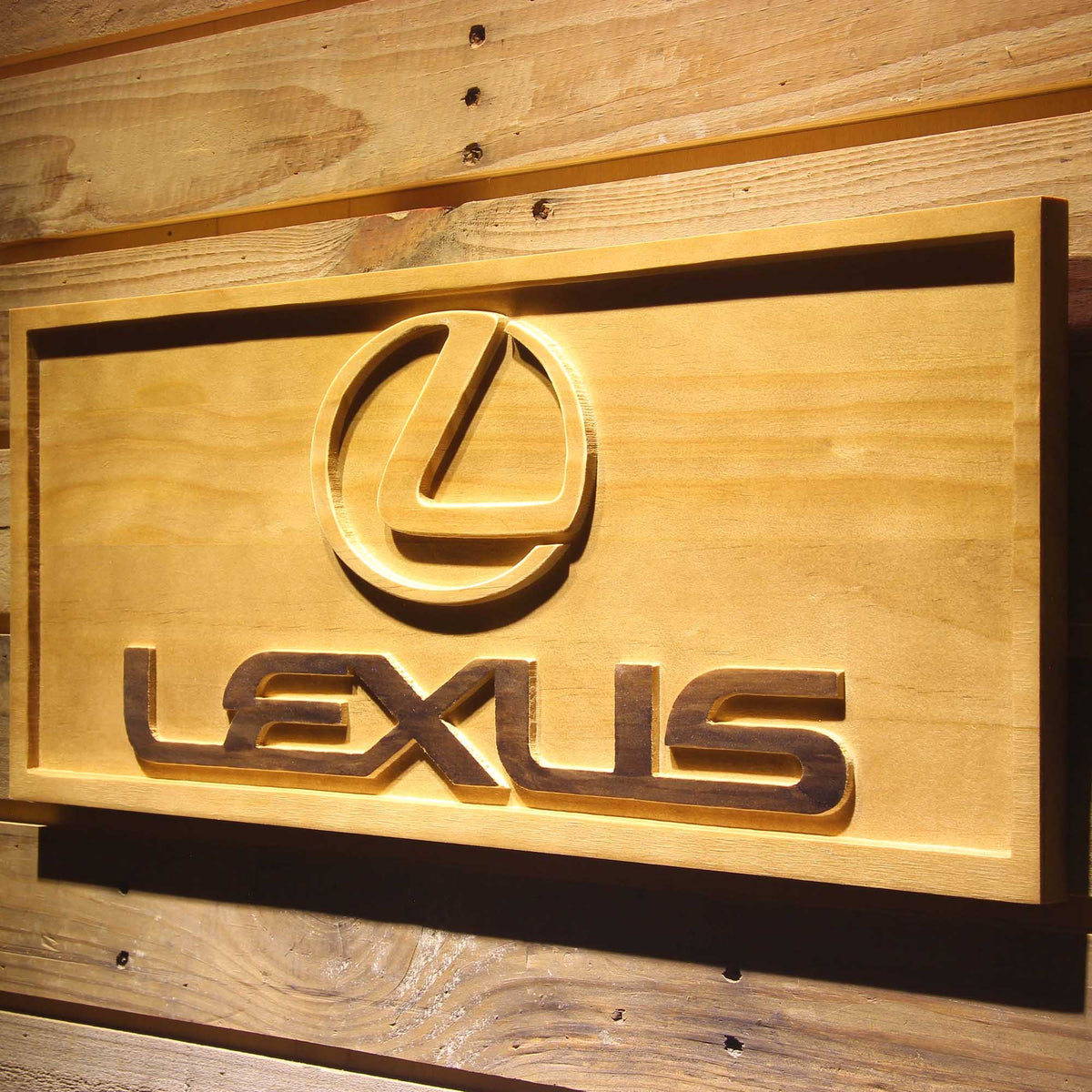Lexus Wooden Sign | LEDLABCAVE