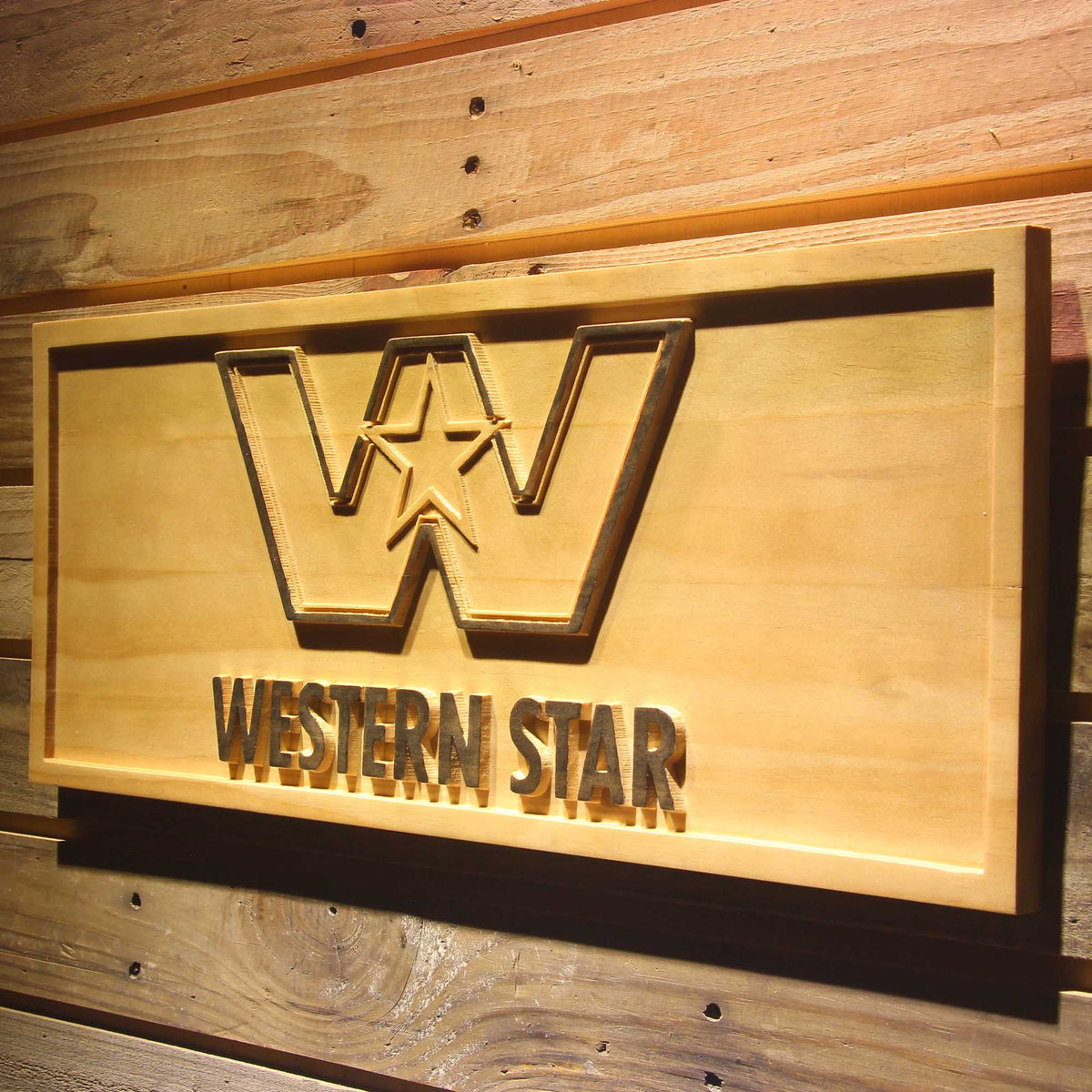 Western Star Wooden Sign | LEDLABCAVE